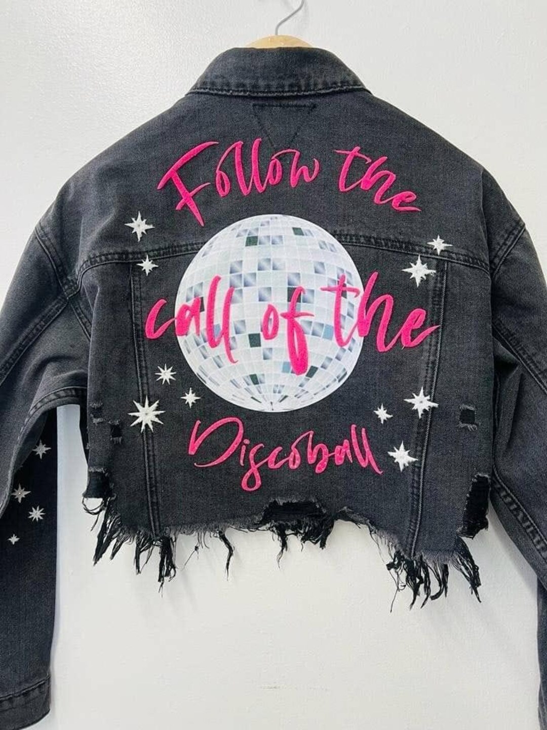 Urban Trio Fallow the Call of the Disco Ball Denim Jacket Cowgirl ...
