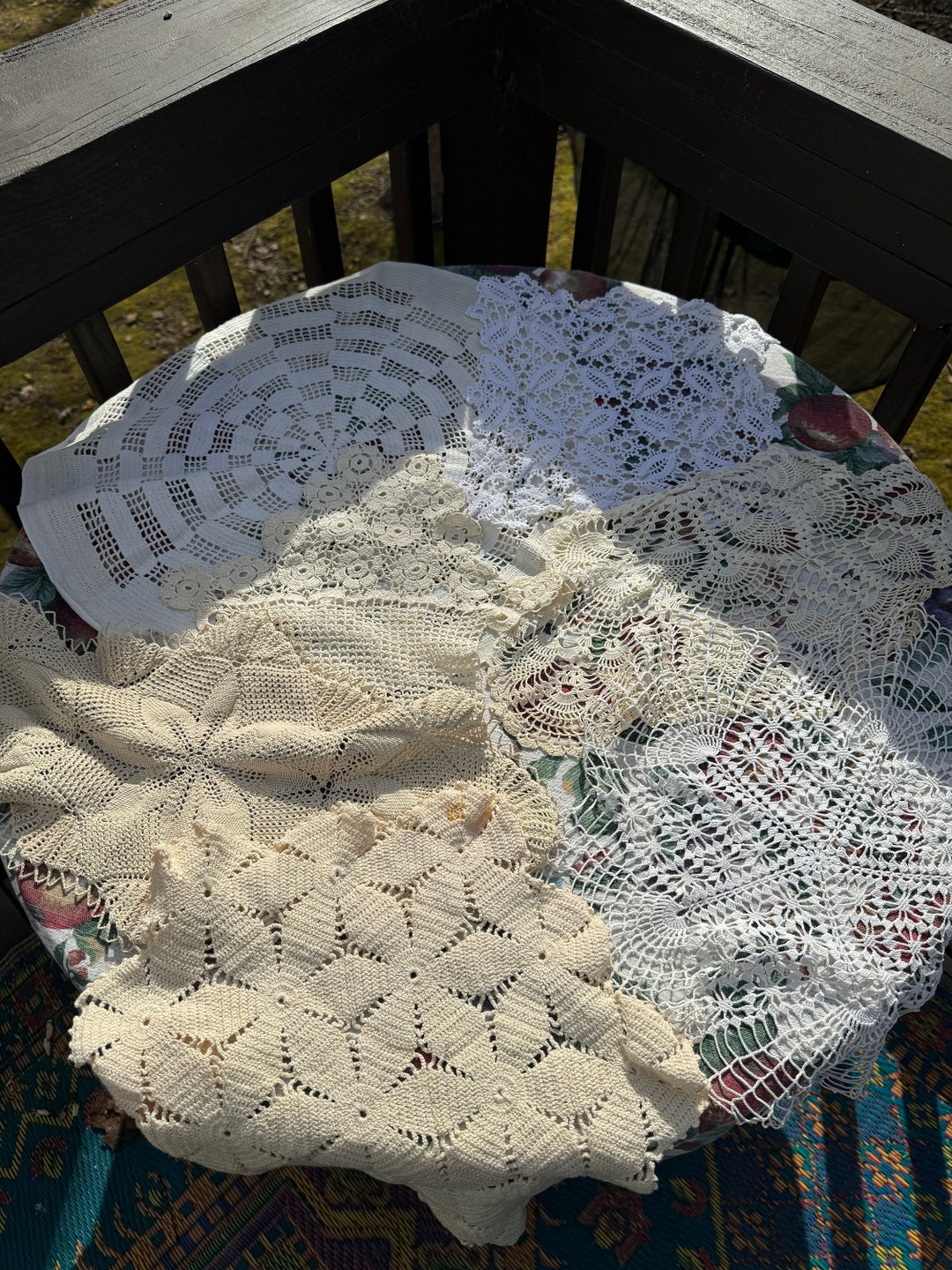 Imperfect Doily Doilies Lot Vintage Style Handmade Lot of 7 See Photos ...