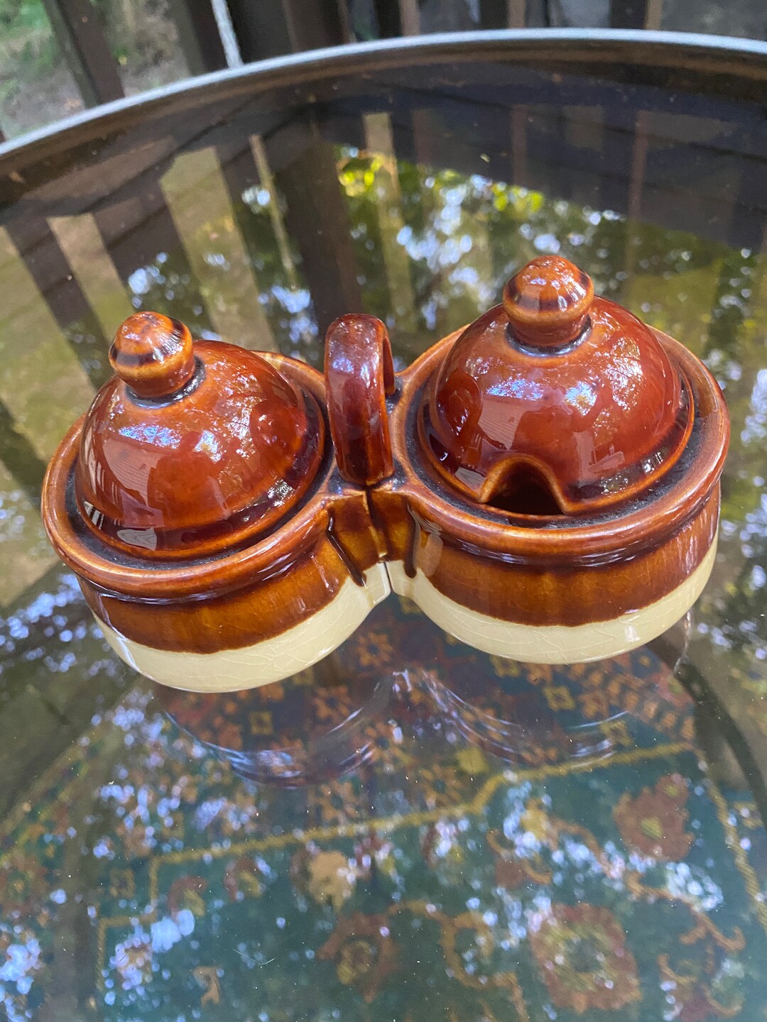 Cream and Sugar Jars Twin Jelly Jam Condiment Bowls Made in Taiwan ...
