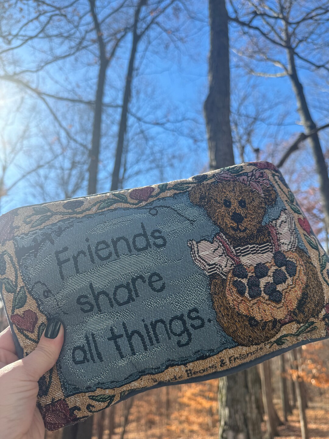 Boyds Bears Tapestry Throw Friends Share All Things 12 X 8 Pillow - Etsy
