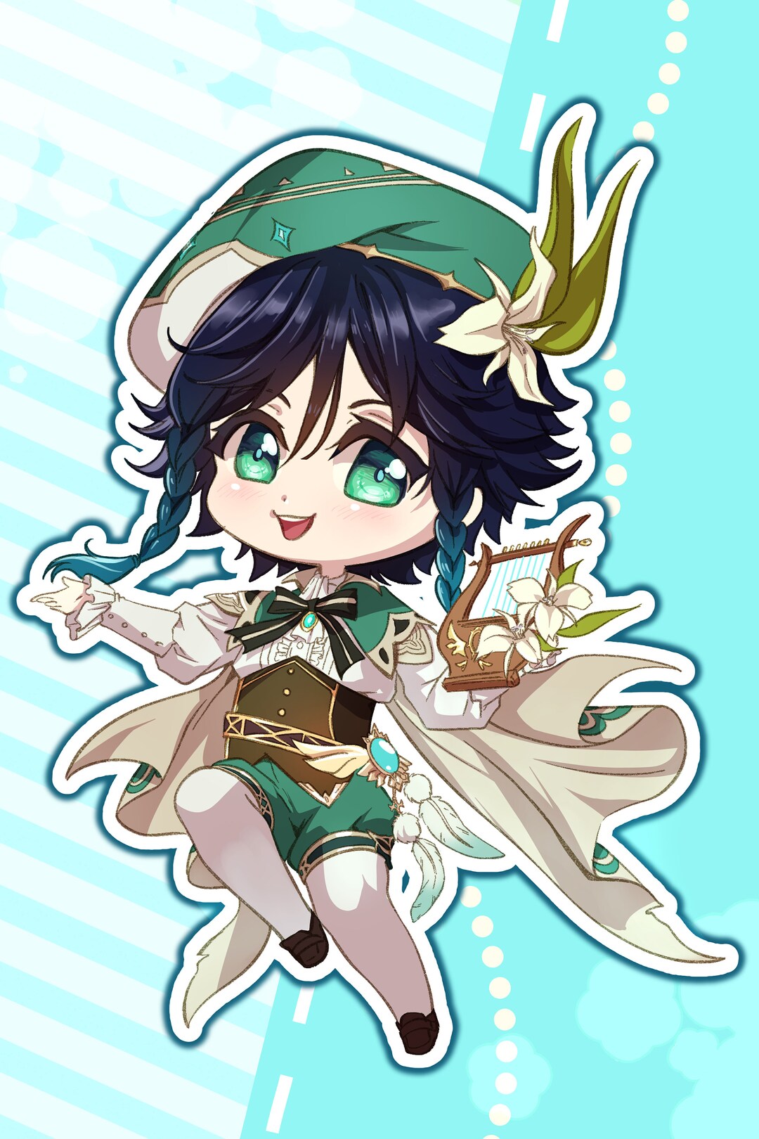 Venti Chibi Postcard Print - Genshin Impact - Etsy