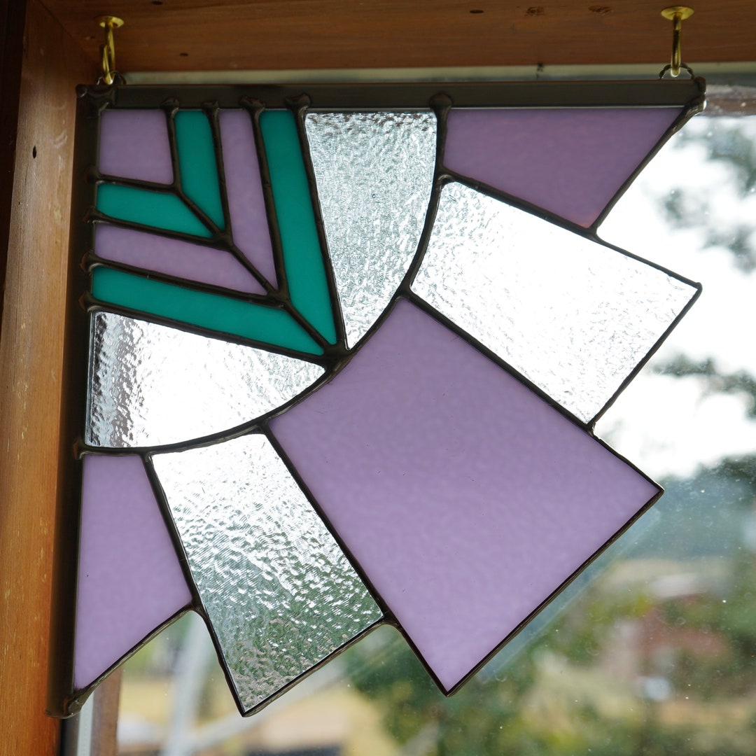Art Deco Stained Glass Corner - Etsy