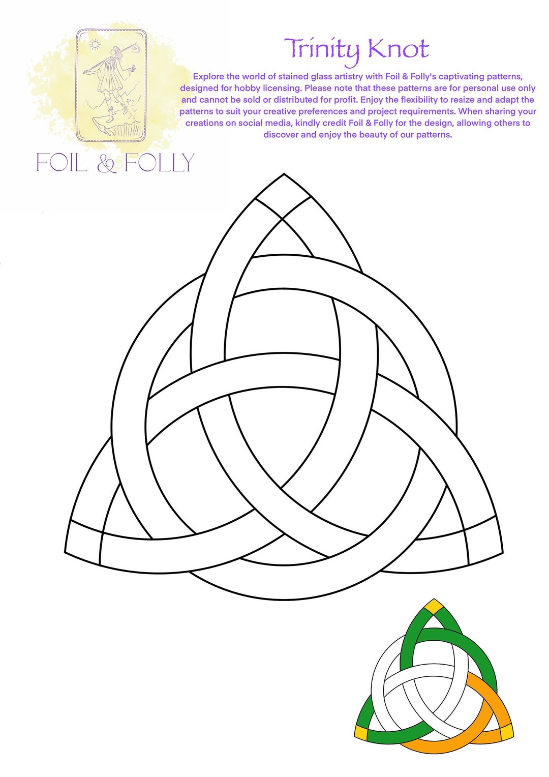 Trinity Knot - Stained Glass Pattern - Etsy