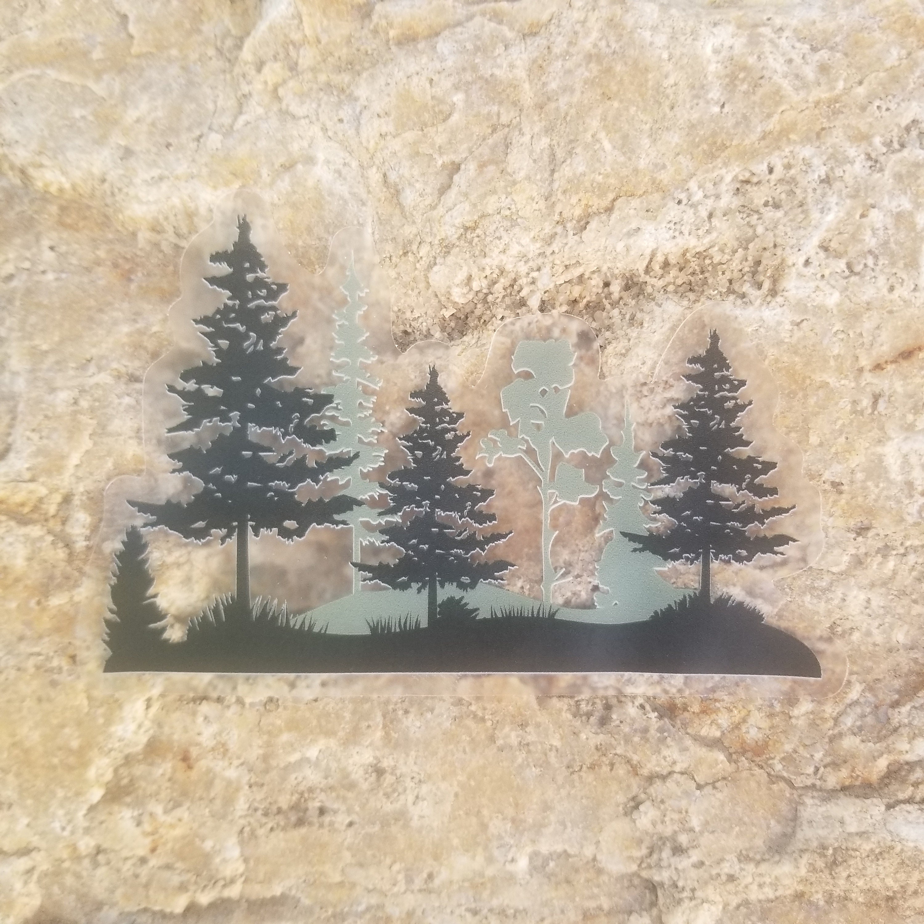 Forest Trees Silhouette Vinyl Sticker | Nature Lover | Outdoors Sticker ...