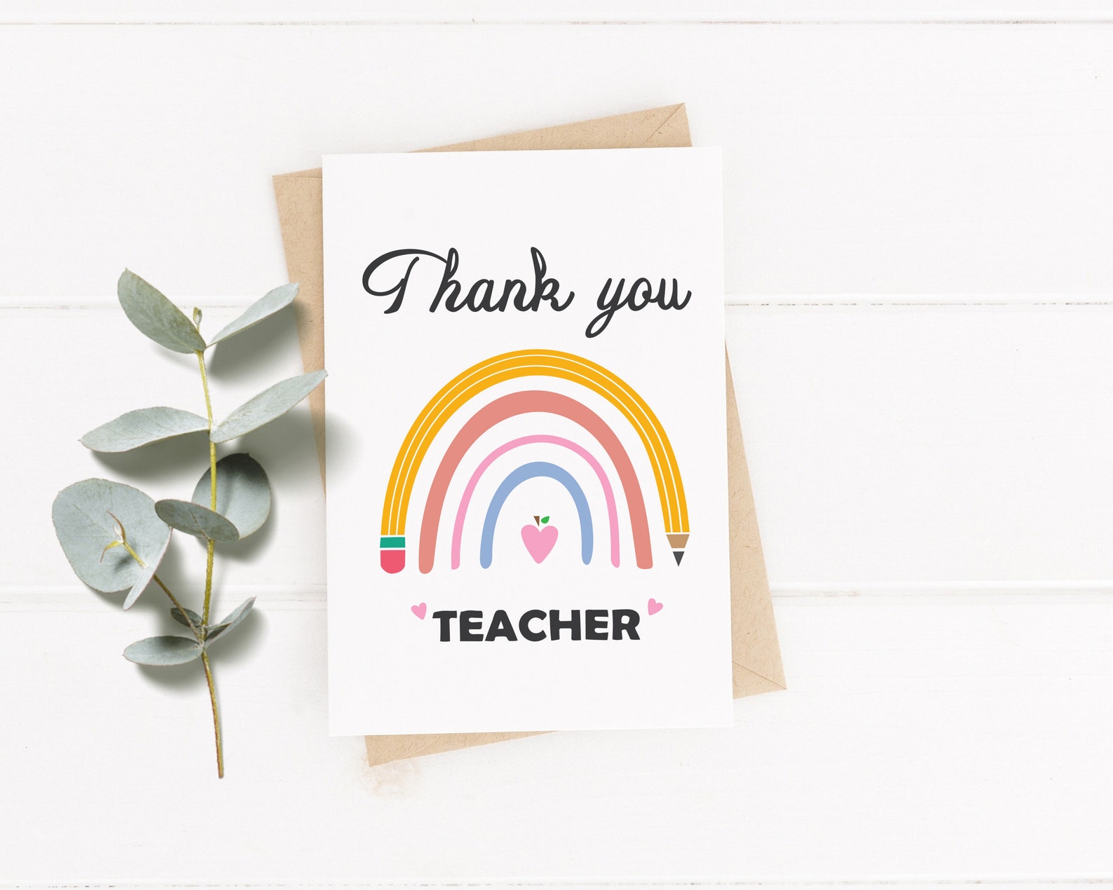 Thank You Teacher Digital Printable Card, Printable Card, Digital ...