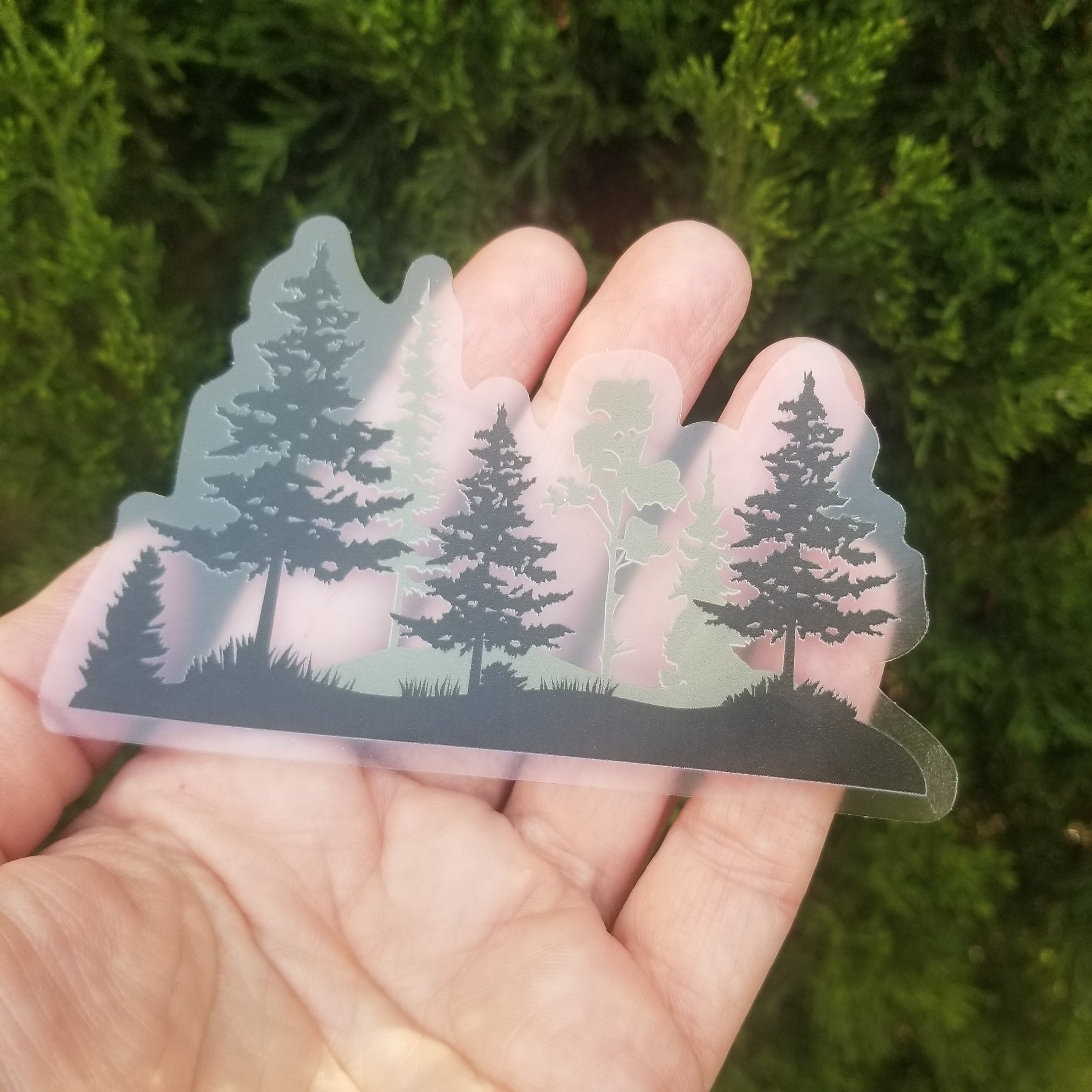 Forest Trees Silhouette Vinyl Sticker | Nature Lover | Outdoors Sticker ...