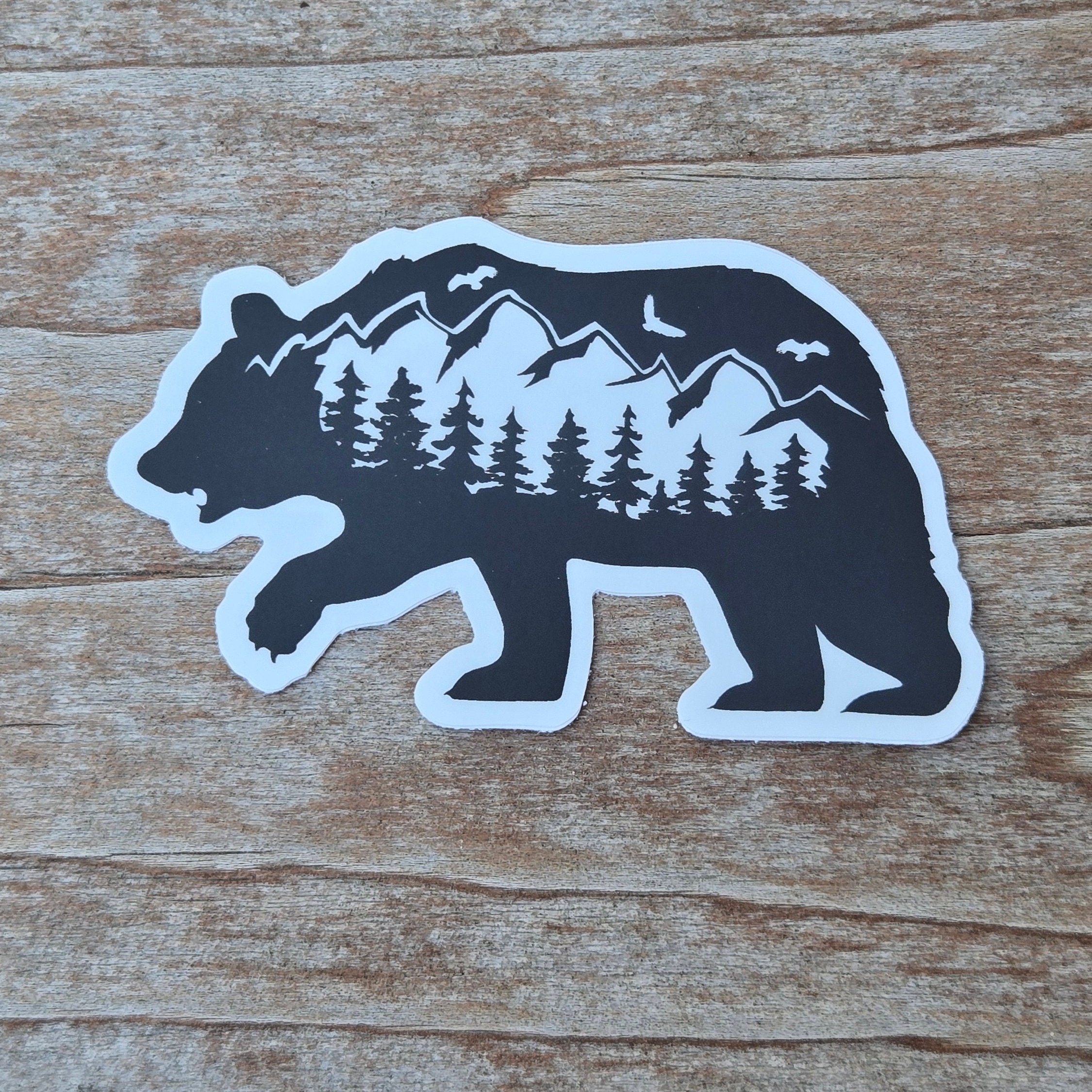Mountain Bear Vinyl Sticker Bear Sticker Bear Decal Grizzly Bear Bear ...
