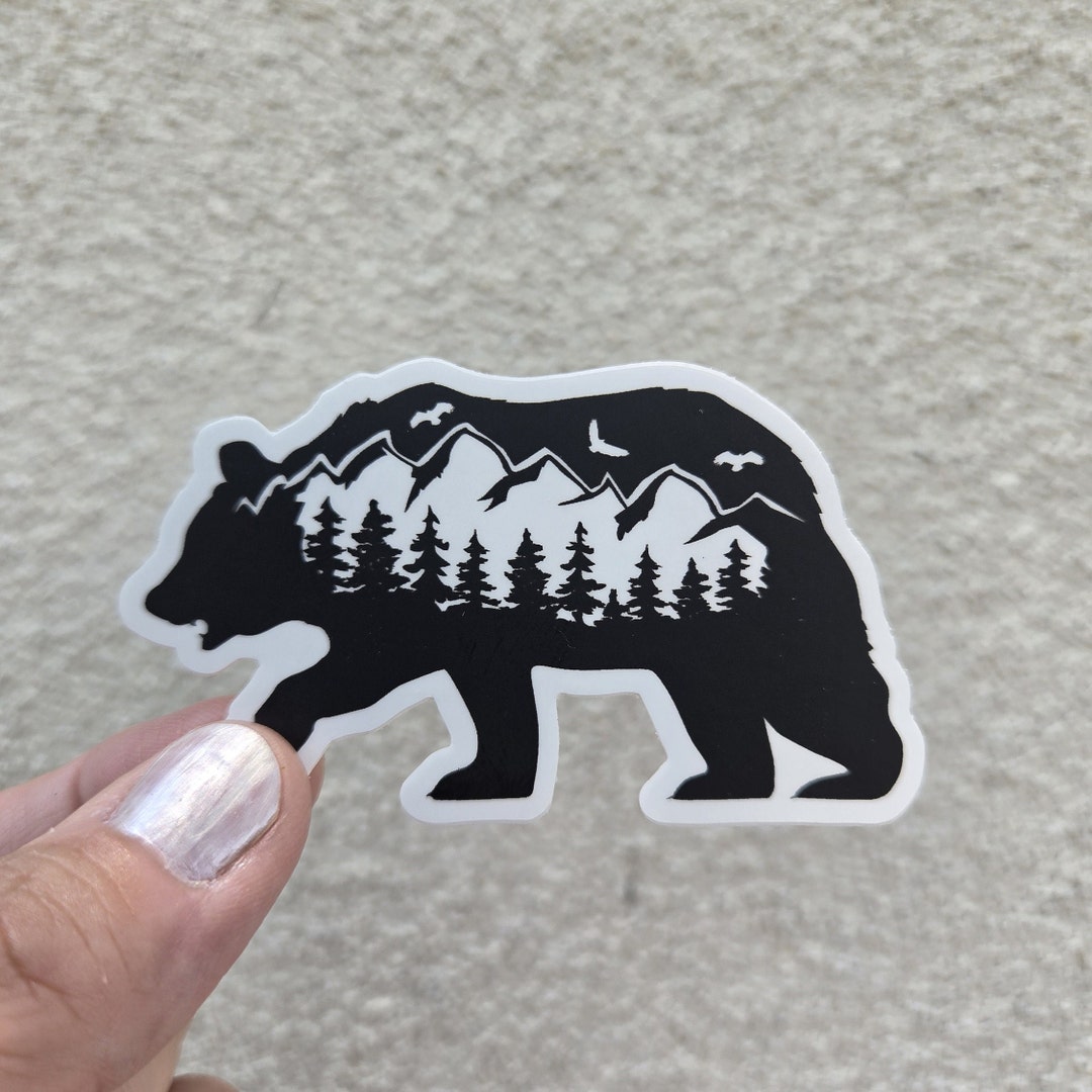 Mountain Bear Vinyl Sticker | Bear Sticker | Bear Decal | Grizzly Bear ...