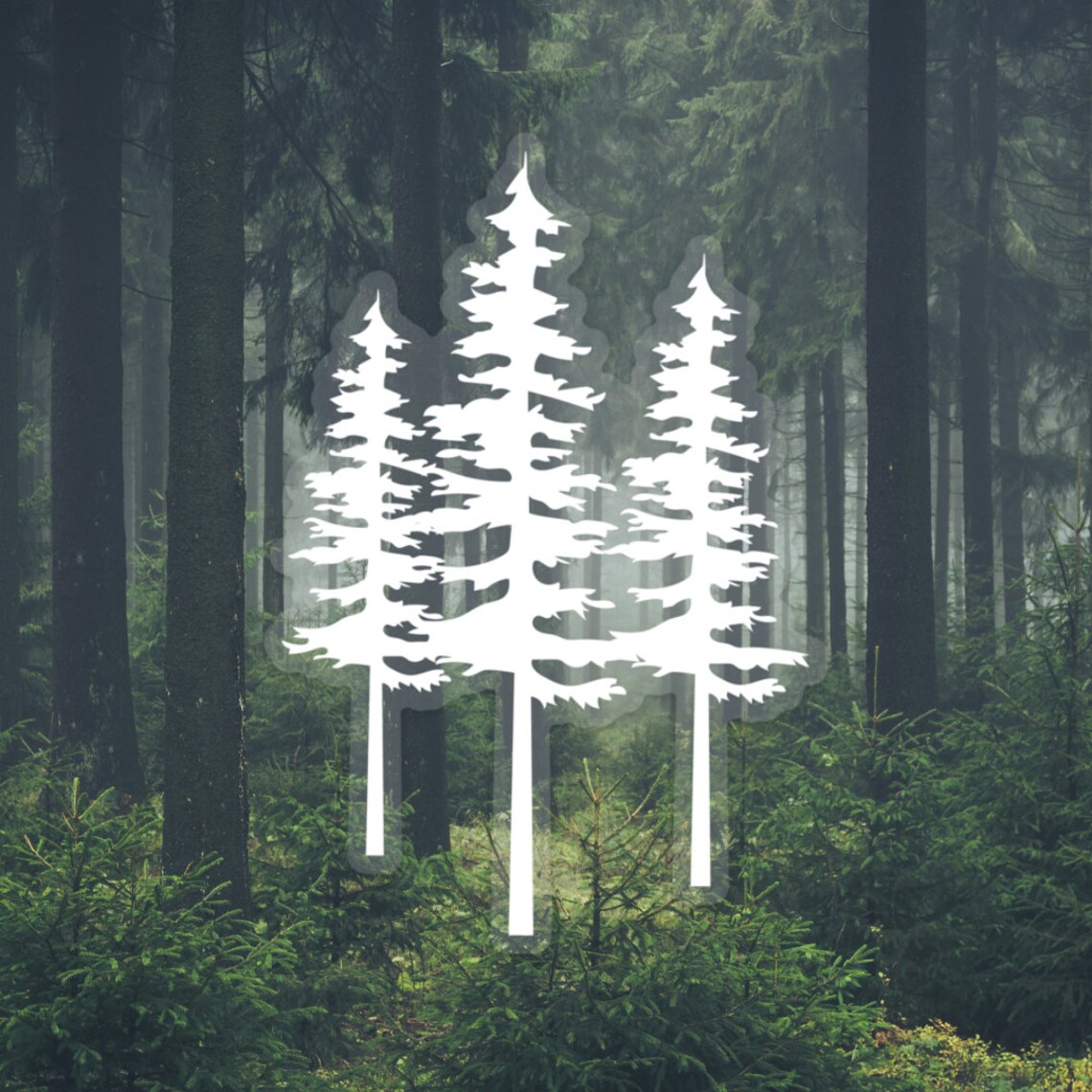 Evergreen Tree Car Decal Woodland Wanderlust Sticker Nature Lover Vinyl ...