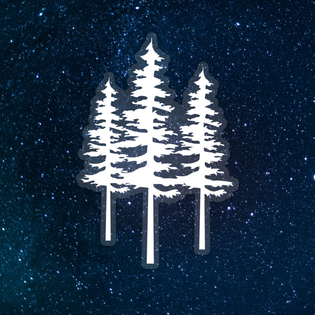 Pine Trees Car Vinyl Decal Outdoors Sticker Three Trees Vinyl Decal ...