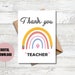 Thank You Teacher Digital Printable Card, Printable Card, Digital ...
