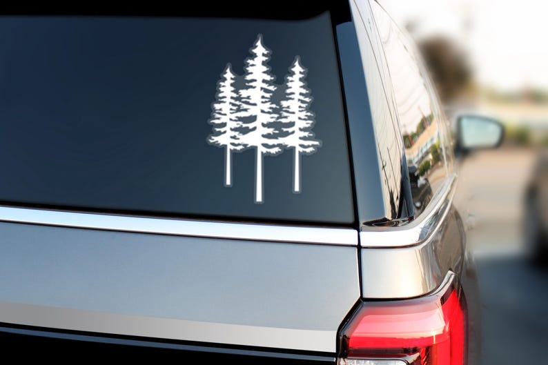 Evergreen Tree Car Decal | Woodland Wanderlust Sticker | Nature Lover ...