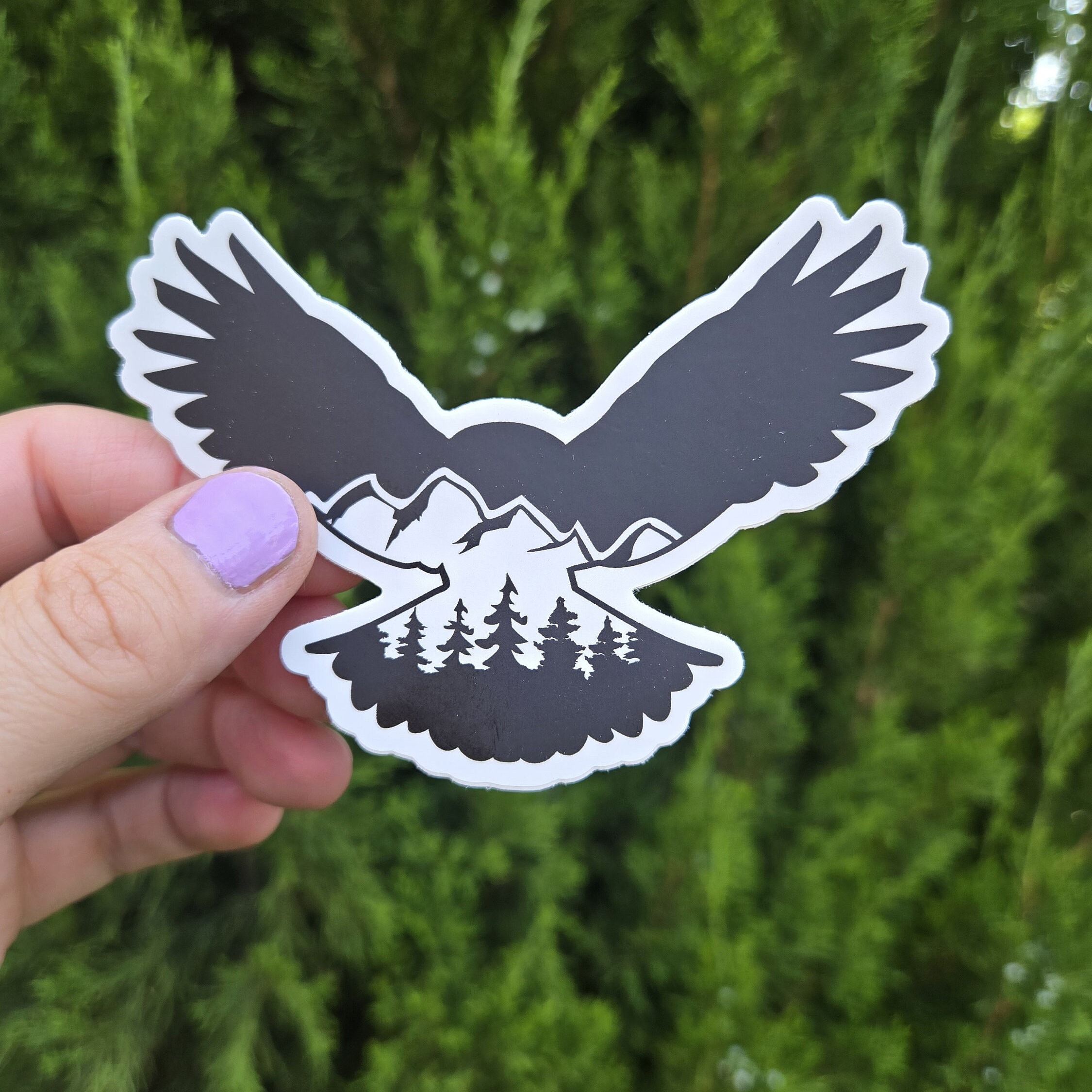 Owl Vinyl Sticker. Forest Fantasy Bird Decal. Owl Sticker for Nature ...