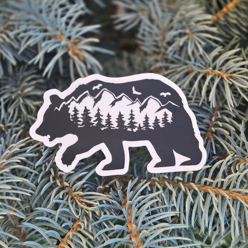 Mountain Bear Vinyl Sticker | Bear Sticker | Bear Decal | Grizzly Bear ...