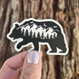 Mountain Bear Vinyl Sticker | Bear Sticker | Bear Decal | Grizzly Bear ...