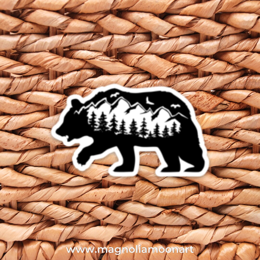 Mountain Bear Vinyl Sticker Bear Sticker Bear Decal Grizzly Bear Bear ...