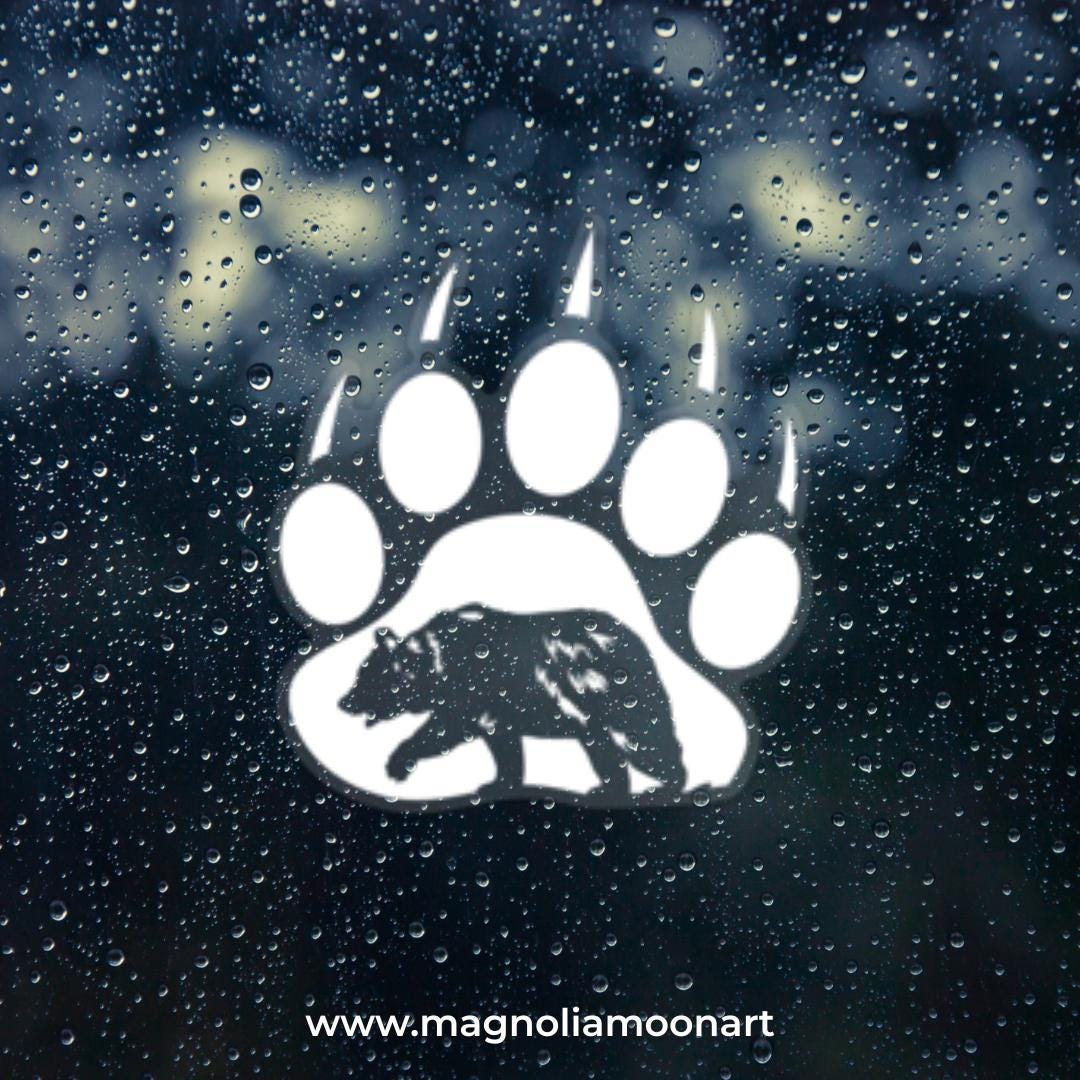 Bear Paw Car Decal Woodland Wilderness Sticker Nature Lover Vinyl ...