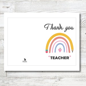 Thank You Teacher Digital Printable Card, Printable Card, Digital ...