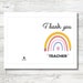 Thank You Teacher Digital Printable Card, Printable Card, Digital ...
