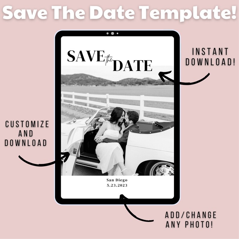 Save the Date Template Digital & Print Versions Electronic Save the ...