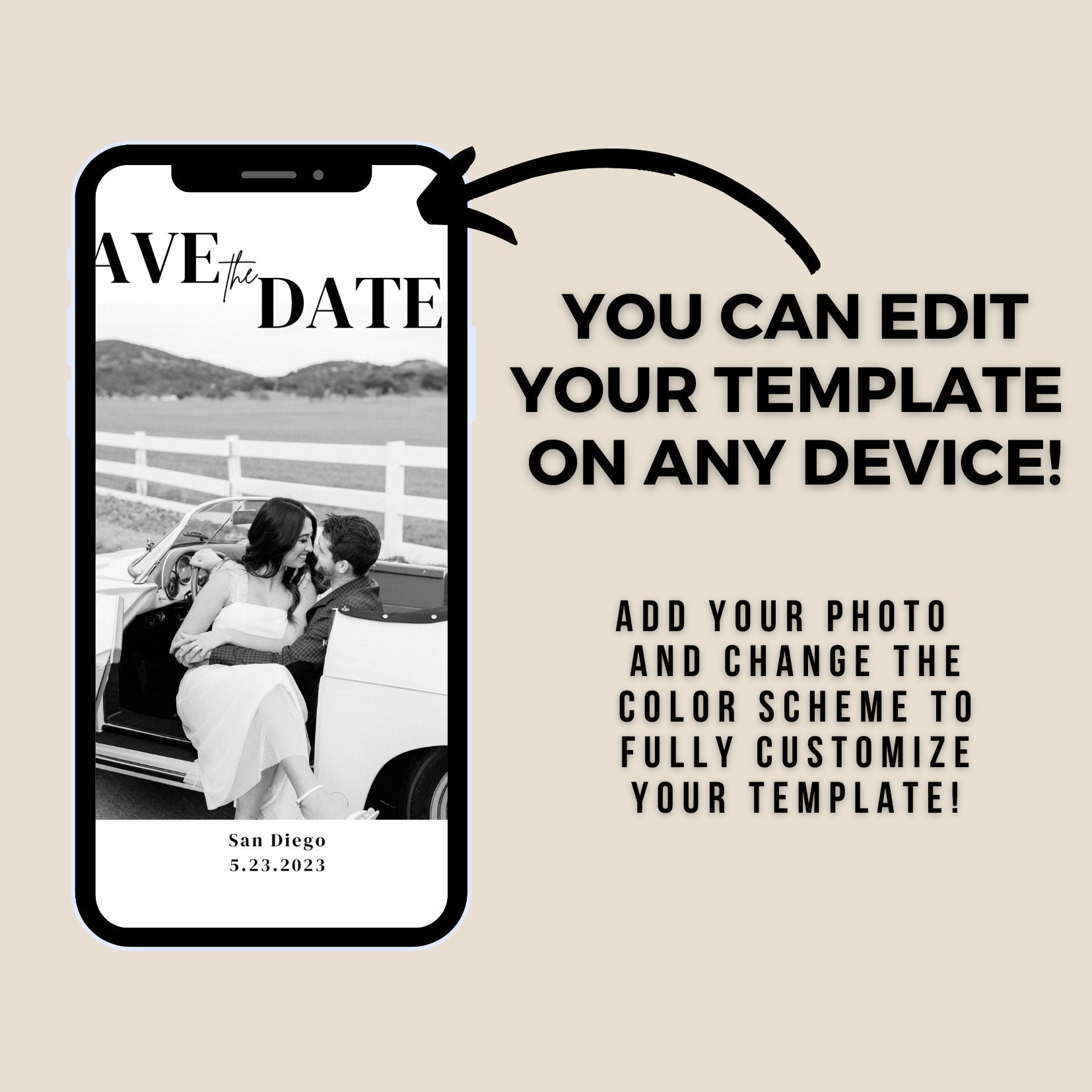 Save the Date Template Digital & Print Versions Electronic Save the ...