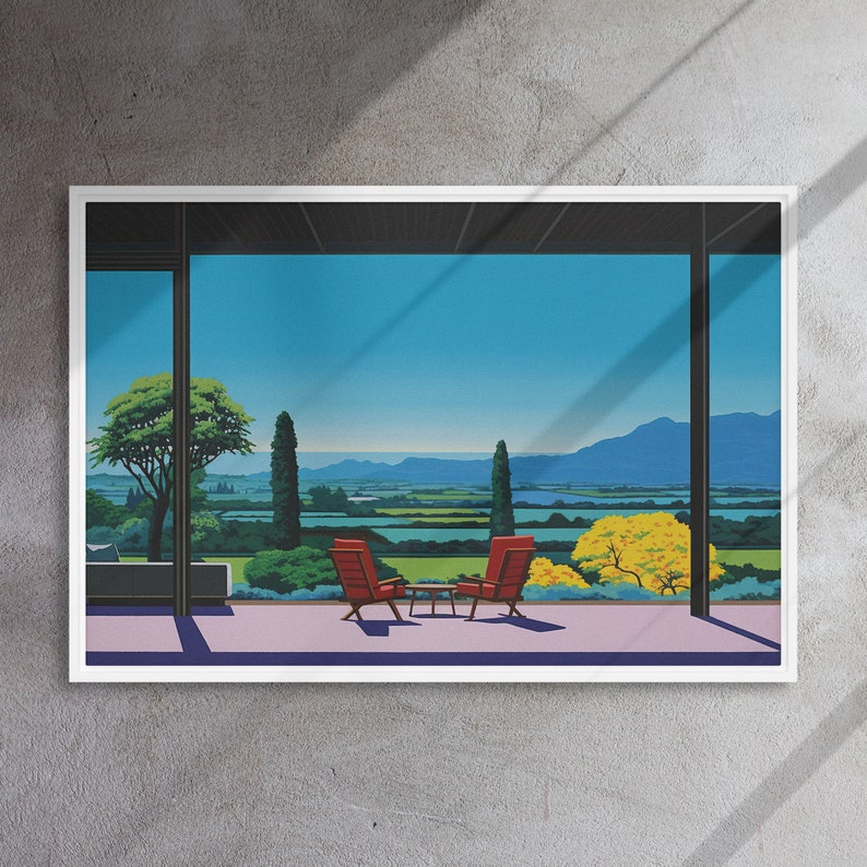 Retro City Pop Art, Liminal Spaces Vaporwave Print, Framed or Unframed ...