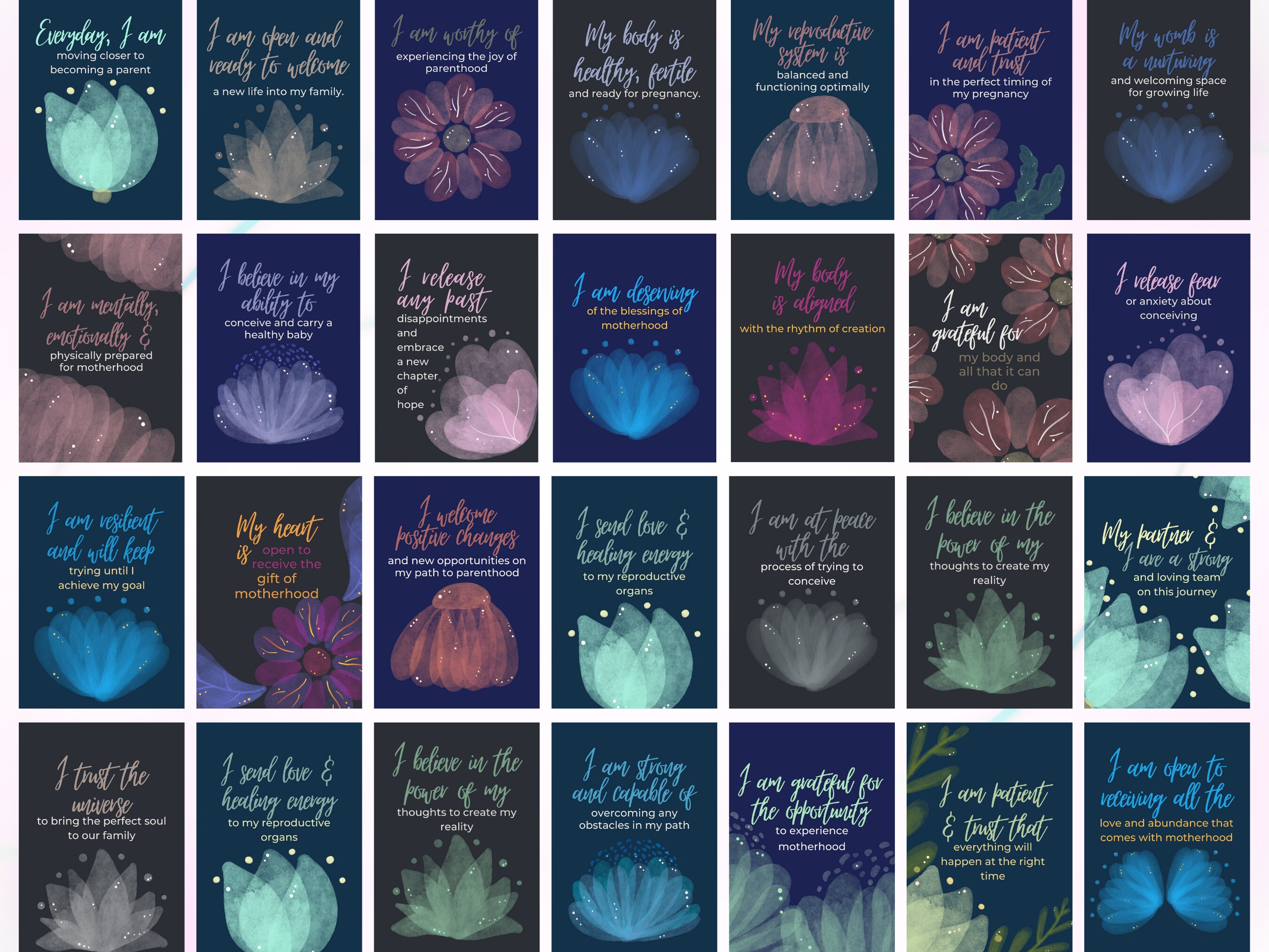 TTC Affirmation Cards, TTC Printable, 45 Affirmation Cards, TTC Journey ...