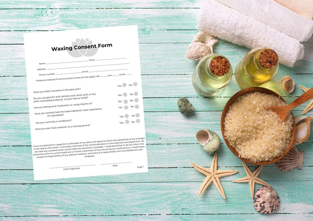 Waxing Liability Form,customer Intake Form, Consultation for Body ...