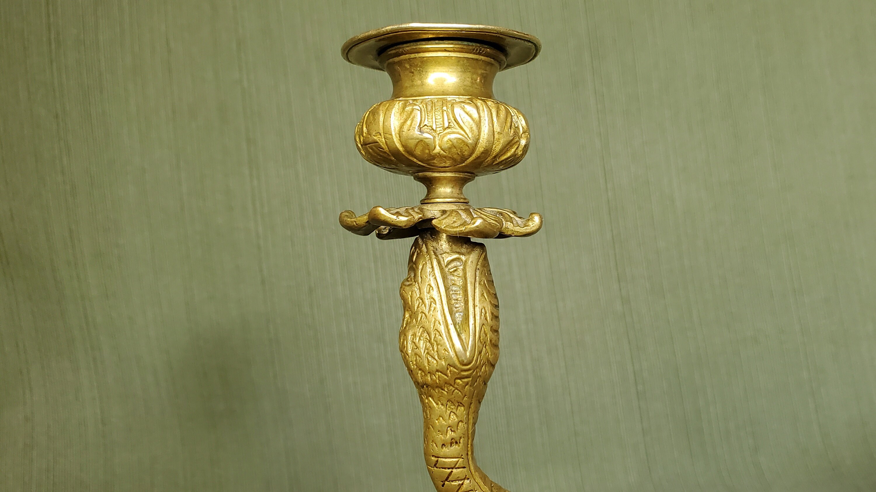 Victorian Period Solid Brass SNAKE Candlestick 1850s - Etsy