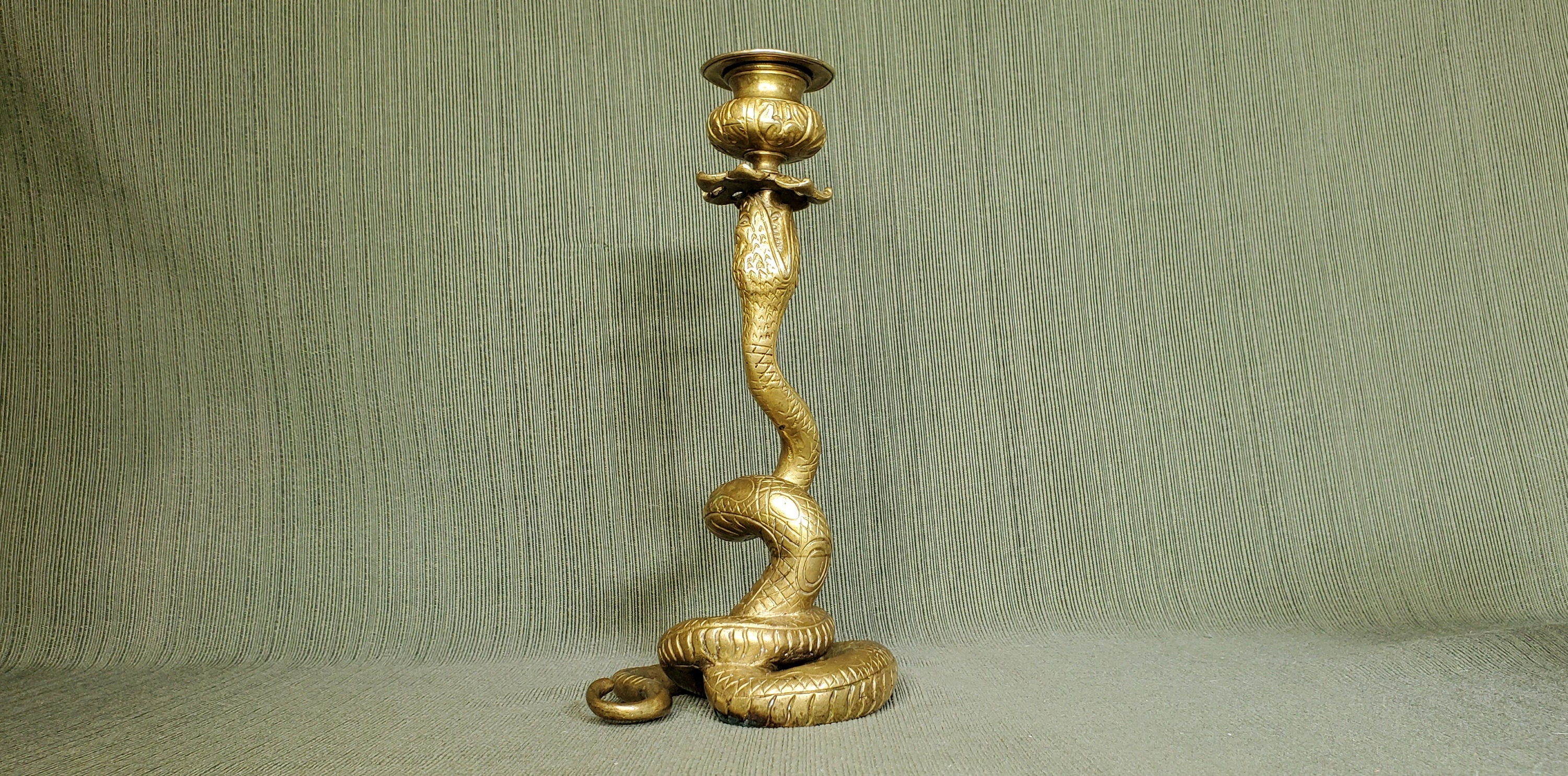 Victorian Period Solid Brass SNAKE Candlestick 1850s - Etsy