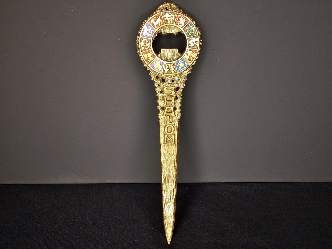 Vintage Shalom Zodiac Signs Brass Bottle/letter Opener by Oppenheim ...