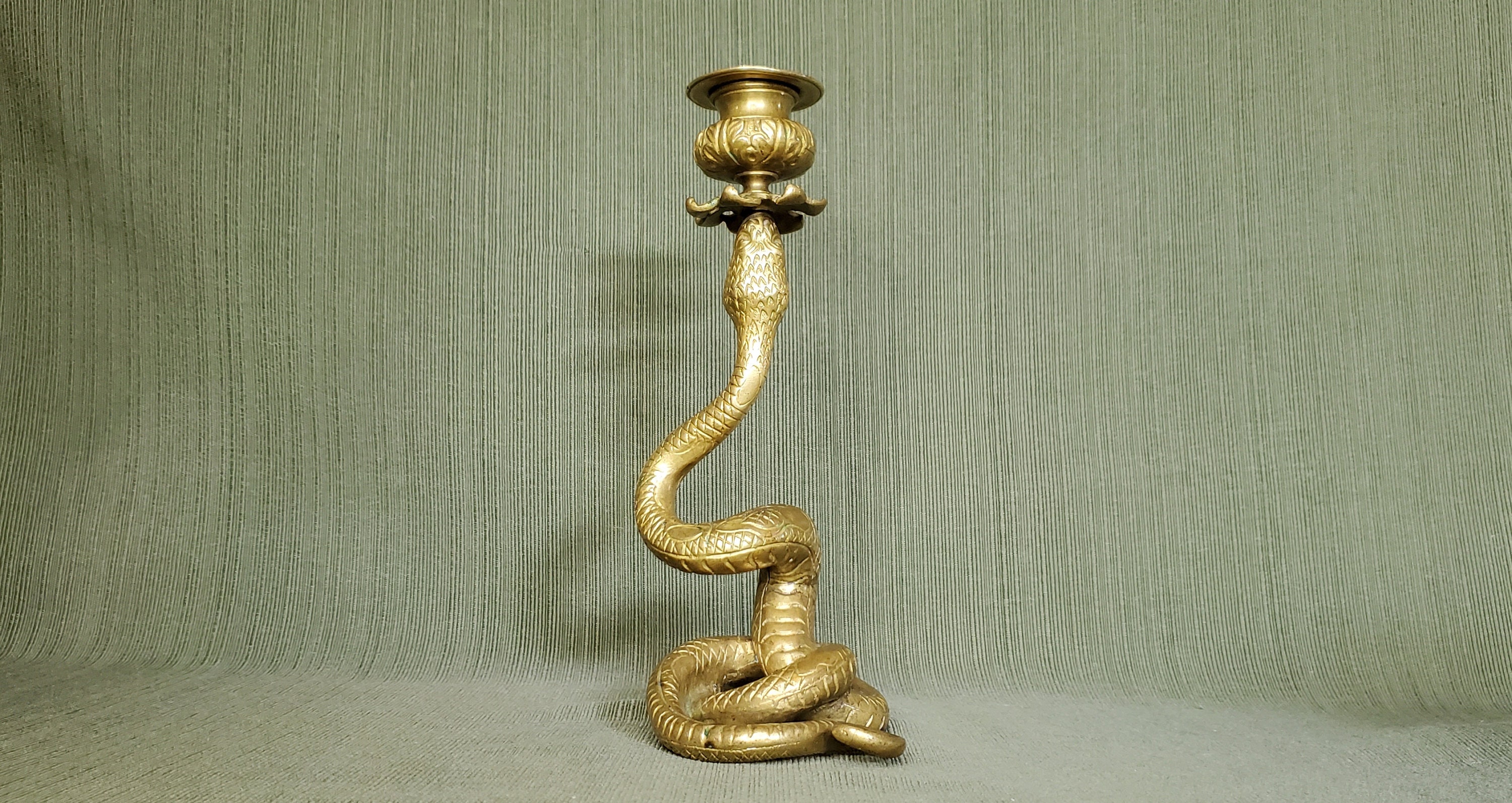 Victorian Period Solid Brass SNAKE Candlestick 1850s - Etsy