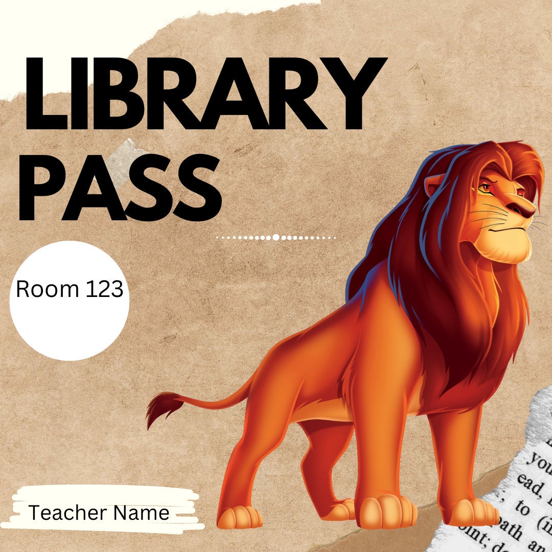 Teacher Classroom Hall Pass Bundle, Lion King Hall Passes, Classroom ...