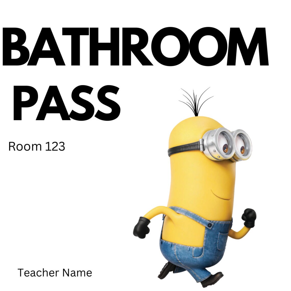 Teacher Classroom Hall Pass Bundle, Minion Theme Hall Passes, Cute Hall ...