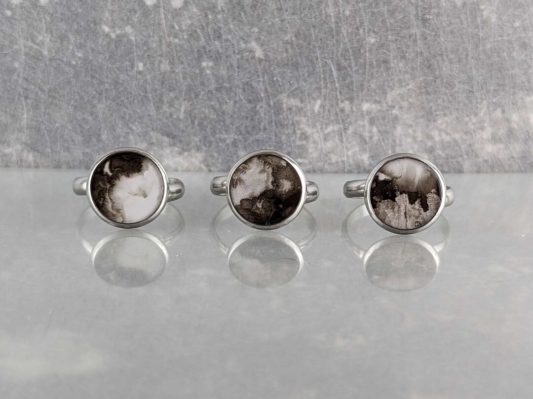 India Ink Art Rings - Etsy