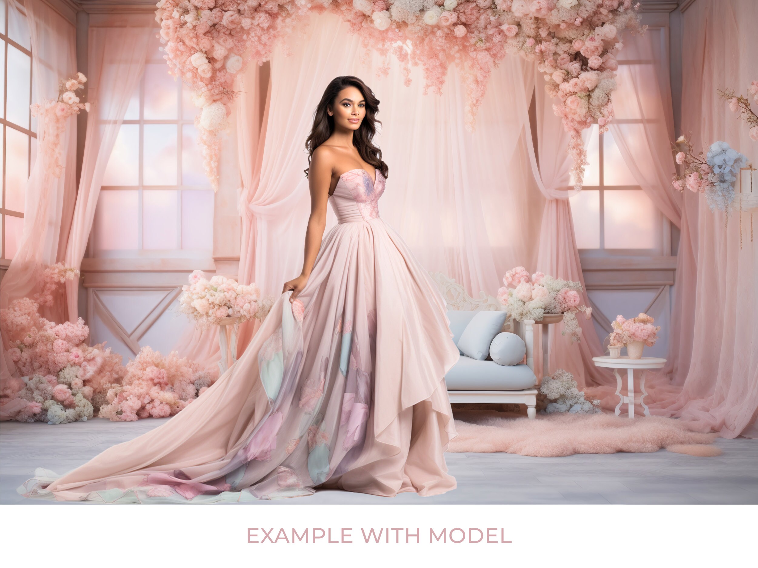 1 Romantic Pastel Pink Digital Backdrop for Maternity - Etsy