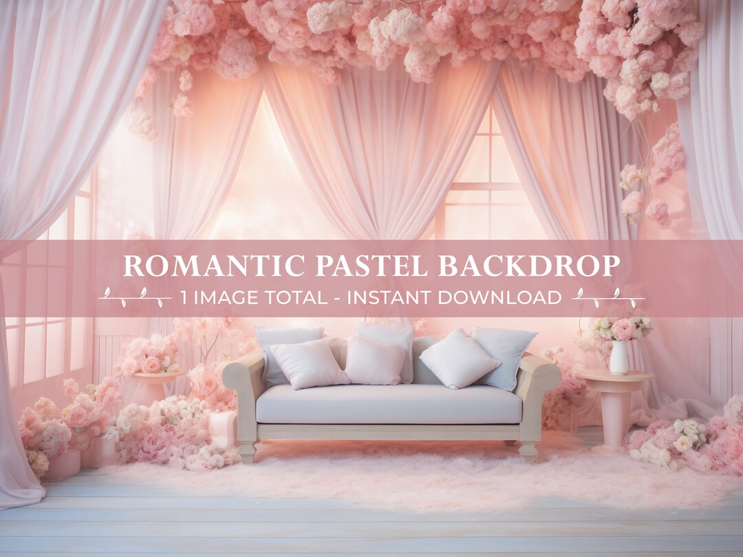1 Romantic Pastel Pink Digital Backdrop for Maternity - Etsy