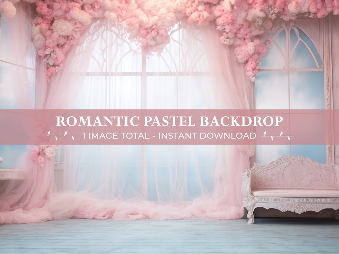1 Romantic Pastel Pink Digital Backdrop for Maternity, Wedding, Baby ...
