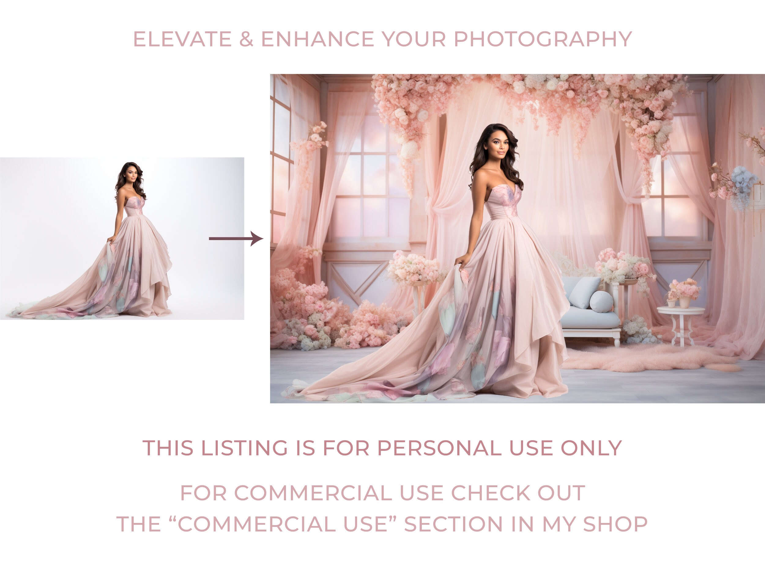 1 Romantic Pastel Pink Digital Backdrop for Maternity - Etsy