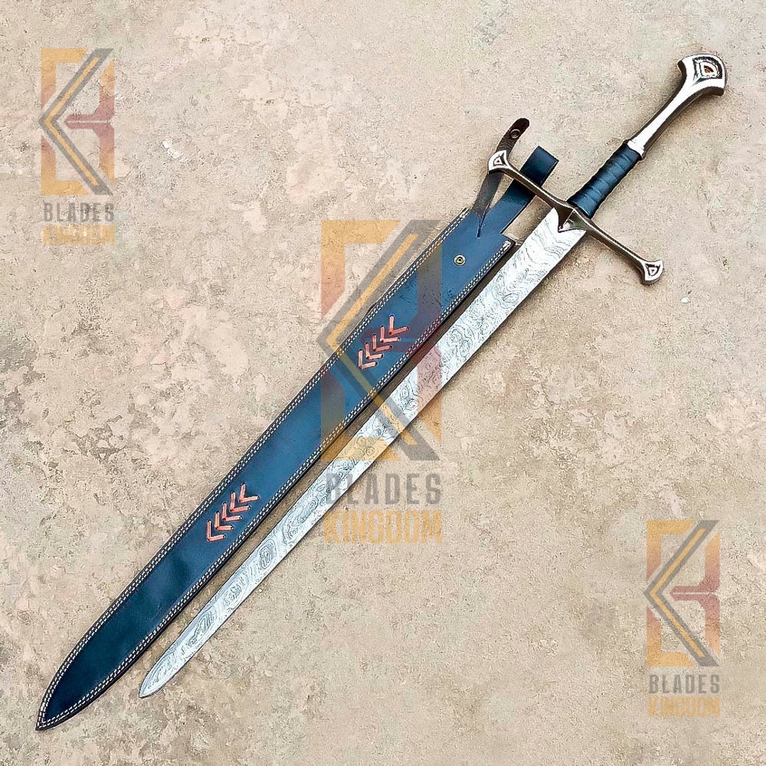 Anduril Sword Custom Handmade Narsil Damascus Steel Sword Lord of the ...