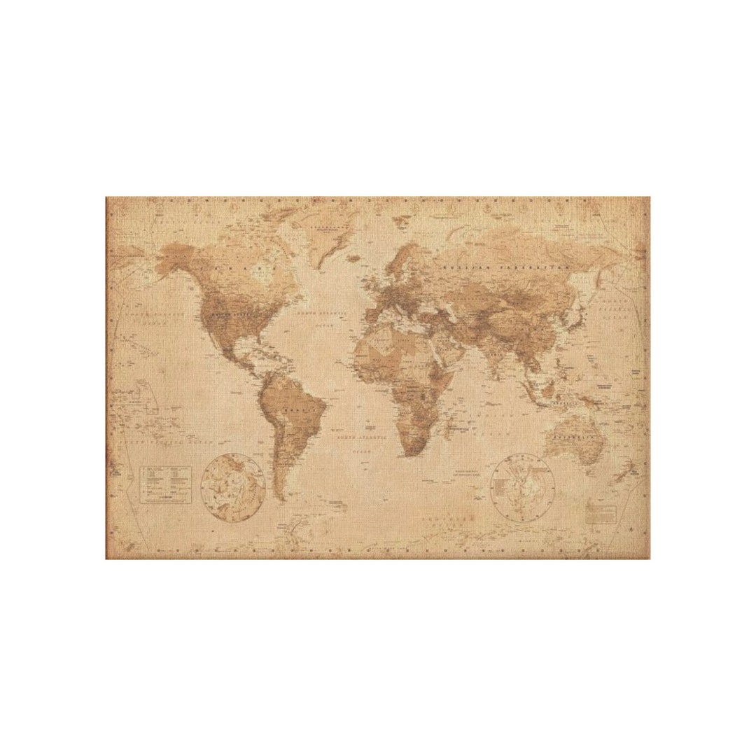 Rustic World Map Canvas World Map Art Famous Art Popular - Etsy