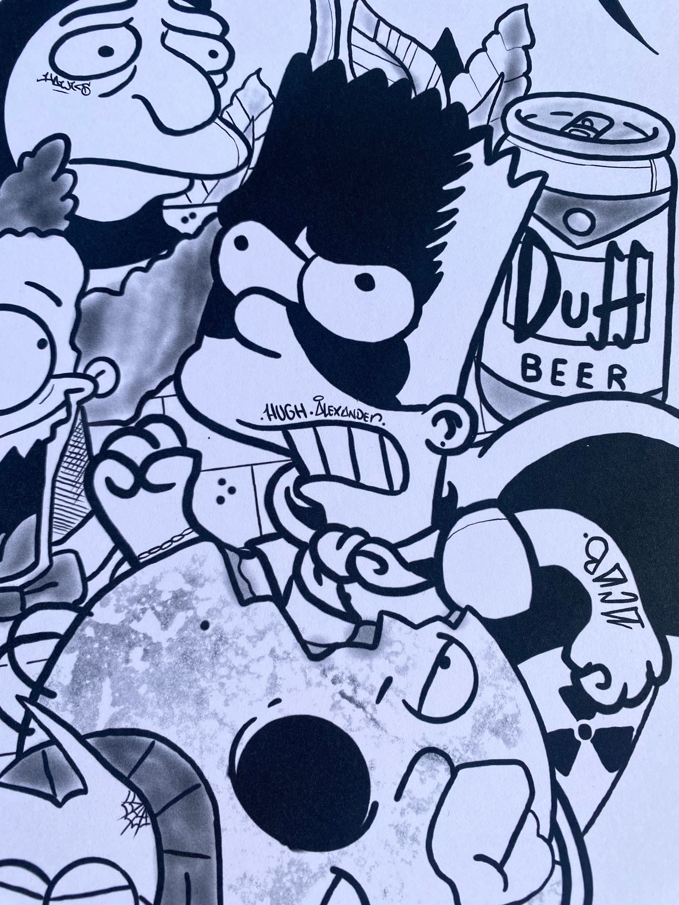 The Simpsons Pot Plant of Horror Tattoo A3 Art Print - Etsy