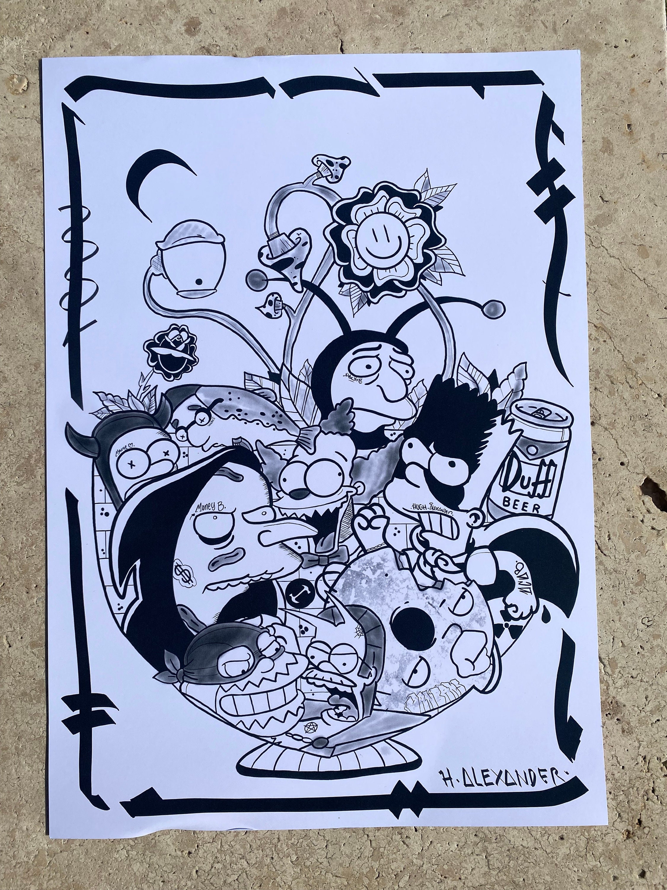 The Simpsons Pot Plant of Horror Tattoo A3 Art Print - Etsy