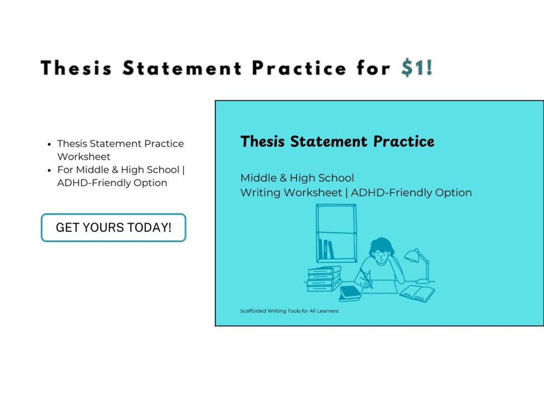 Thesis Statement Worksheet Printable | Essay Writing Practice for ...