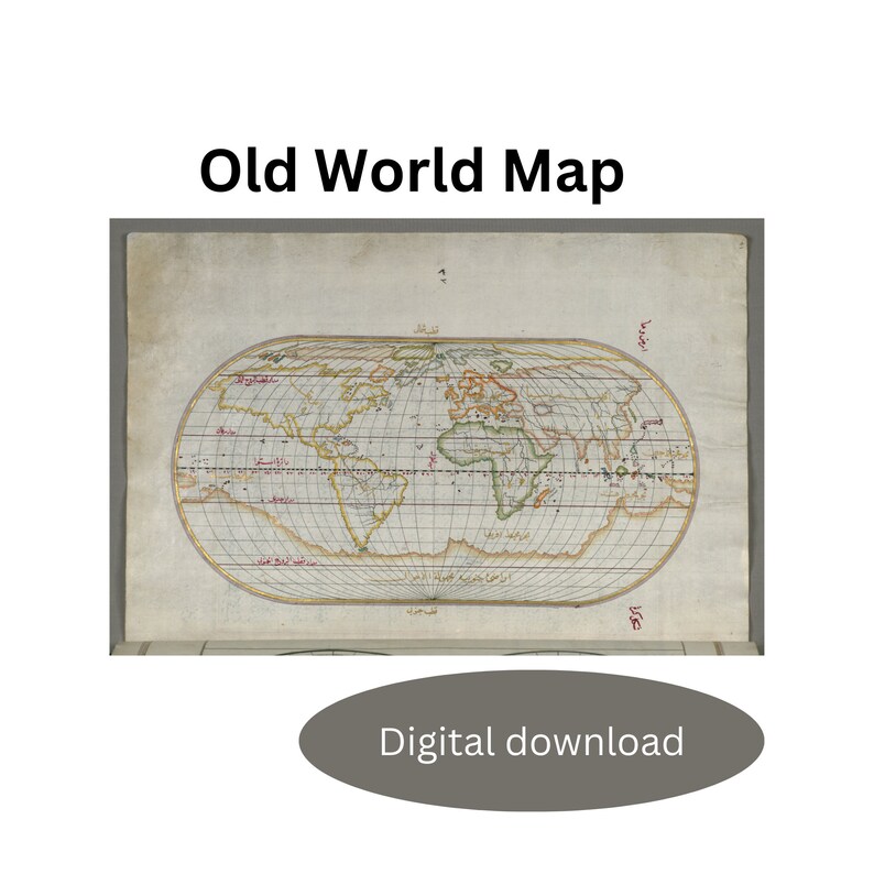 Old World Map PDF Instant Digital Download - Etsy