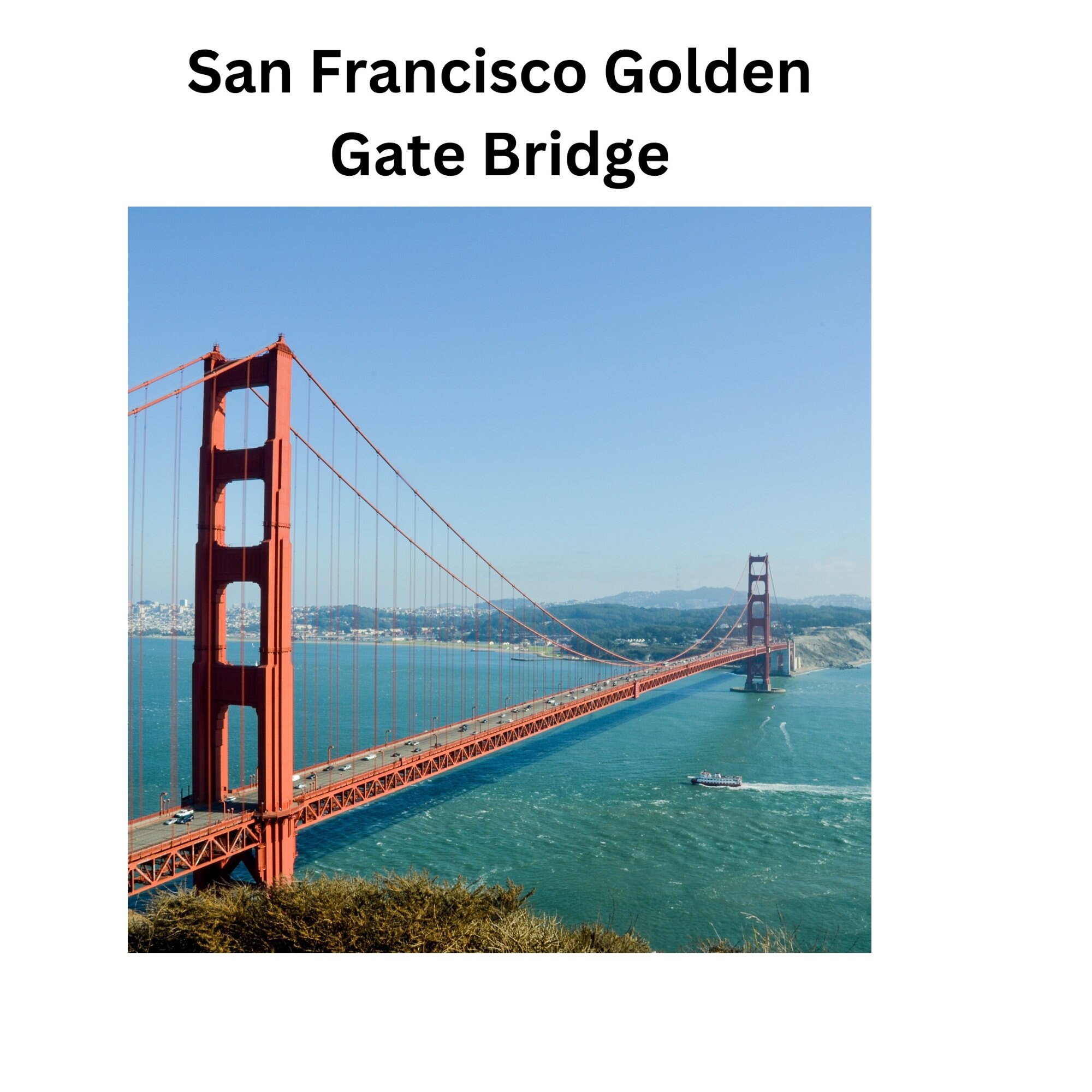 San Francisco City Golden Gate Bridge PDF Instant Digital Download - Etsy