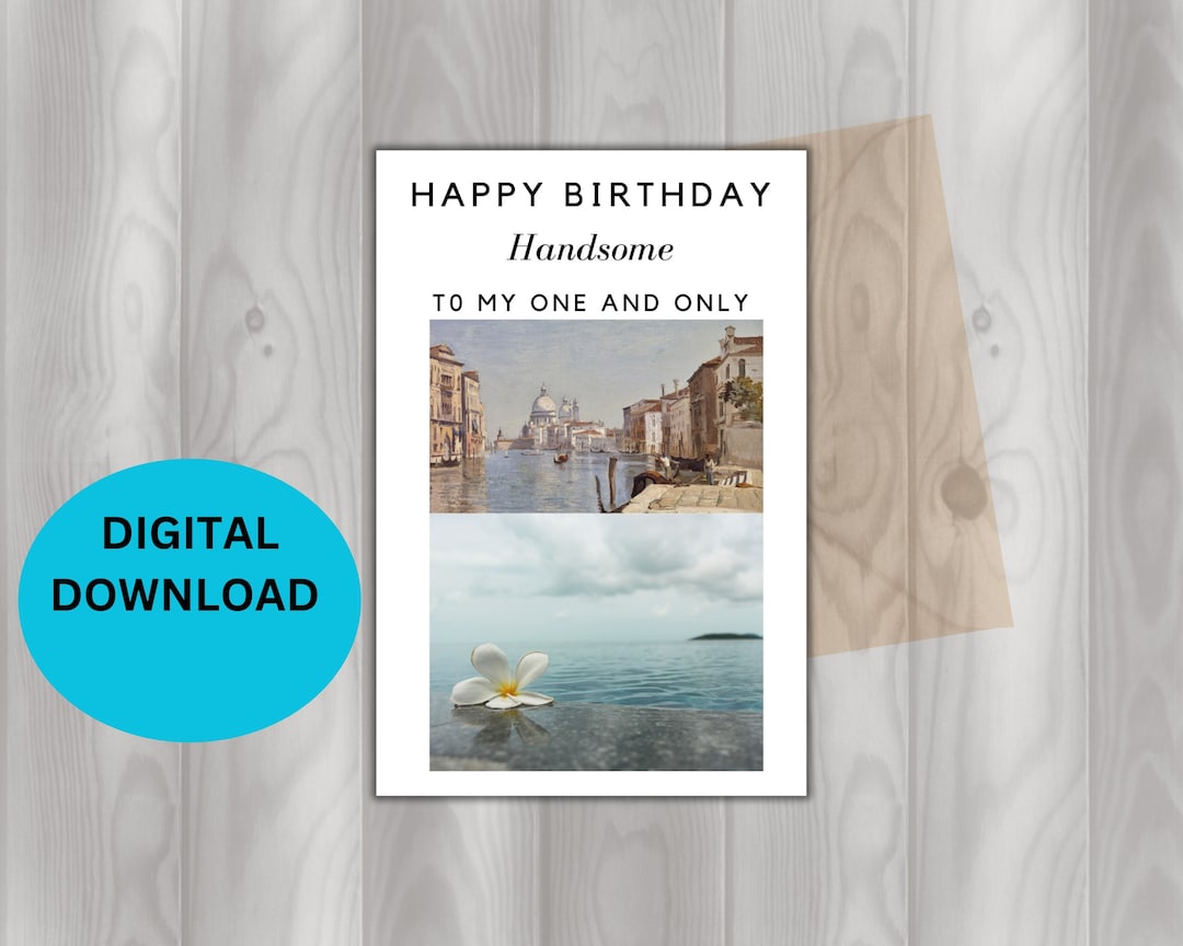 Happy Birthday Greeting Card Instant Digital Download Venice - Etsy