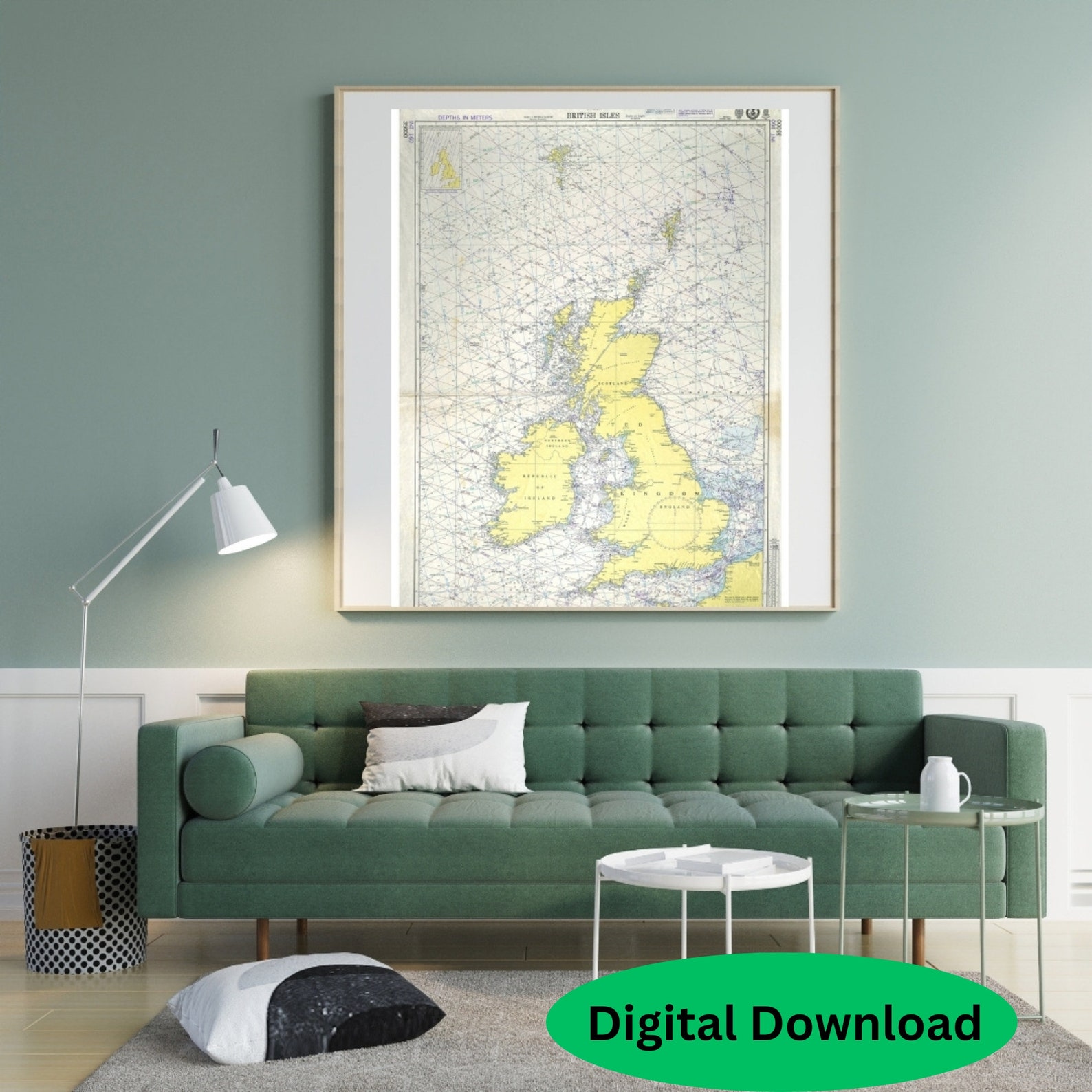 Map of England PDF Printable Wall Art Instant Digital Download - Etsy