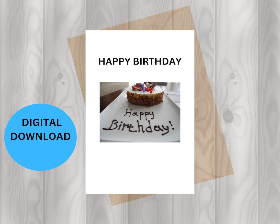 Happy Birthday Greeting Card PDF Instant Digital Download - Etsy
