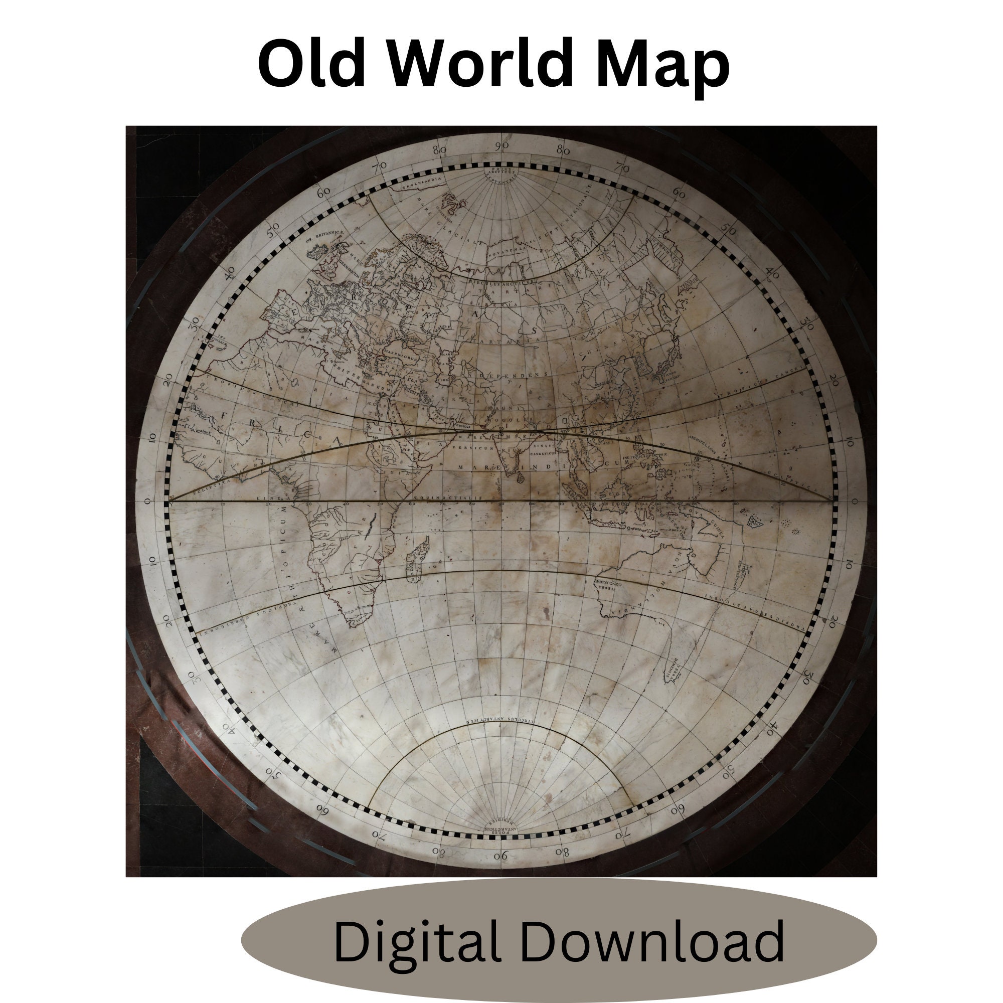 Old World Map PDF Instant Digital Download - Etsy